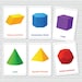 3D Shapes Flash Cards. Preschool Learning Activity. Kids Geometric ...