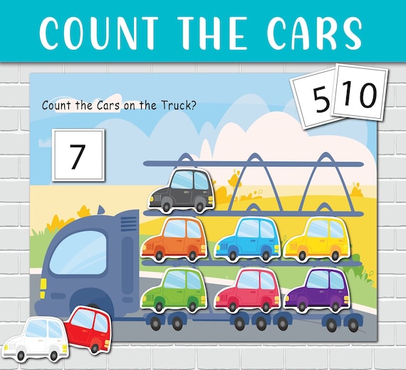 Toddler Busy Book Page Car Theme Activity Preschool Counting | Etsy