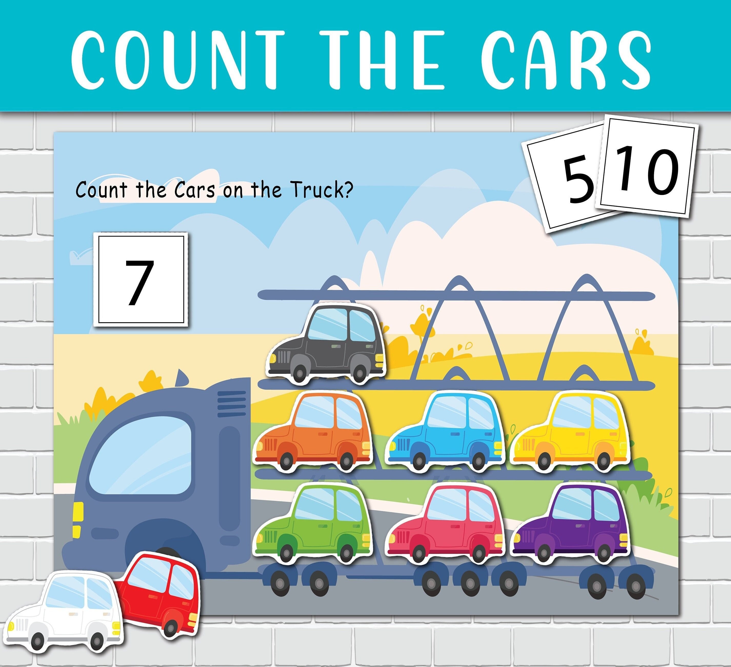 Toddler Busy Book Page Car Theme Activity Preschool Counting - Etsy