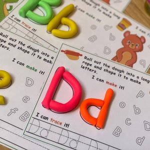 Alphabet Play Dough Mats, ABC Printable Play Doh, Preschool Activities ...