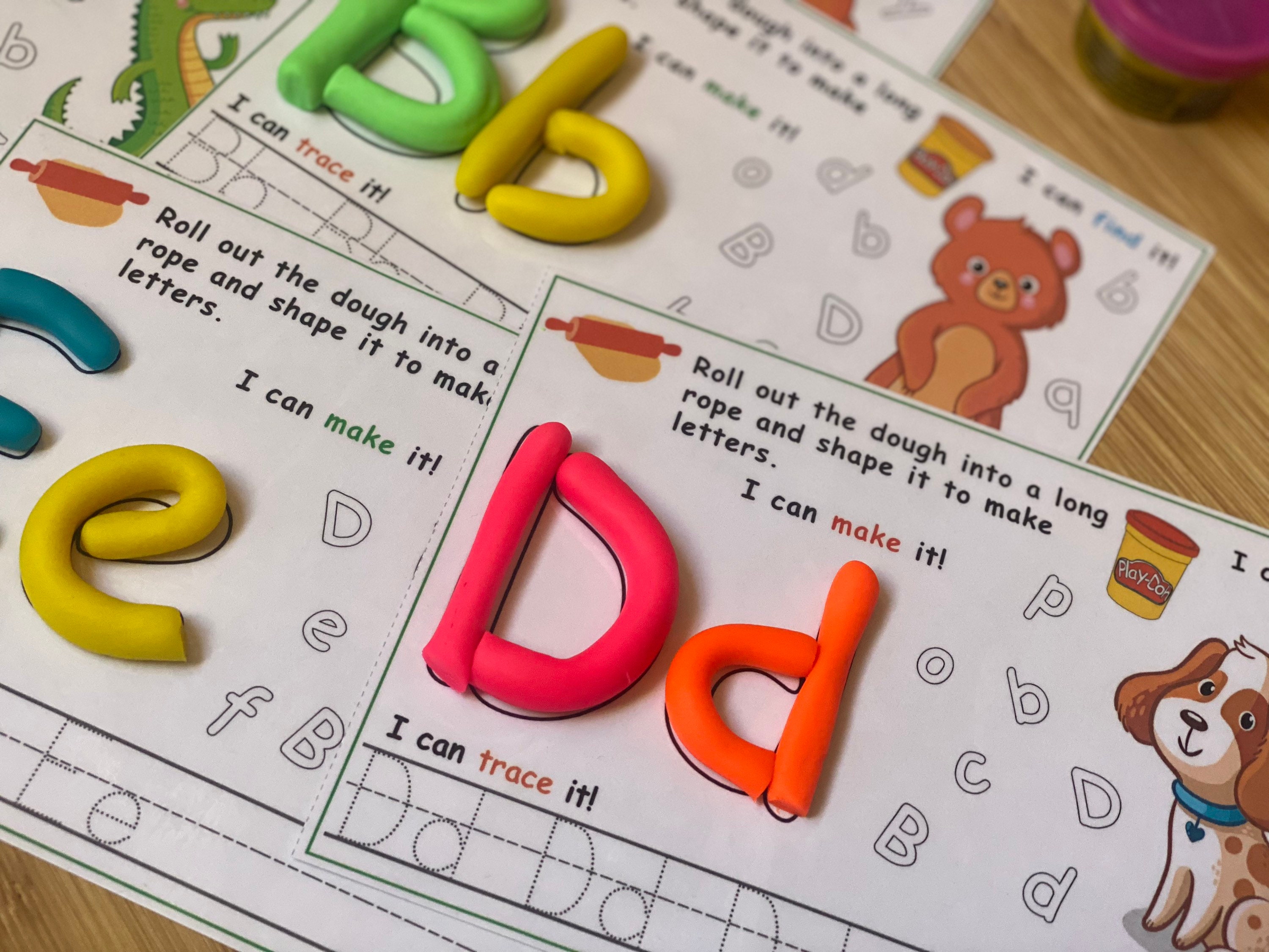 Alphabet Play Dough Mats, ABC Printable Play Doh, Preschool Activities ...