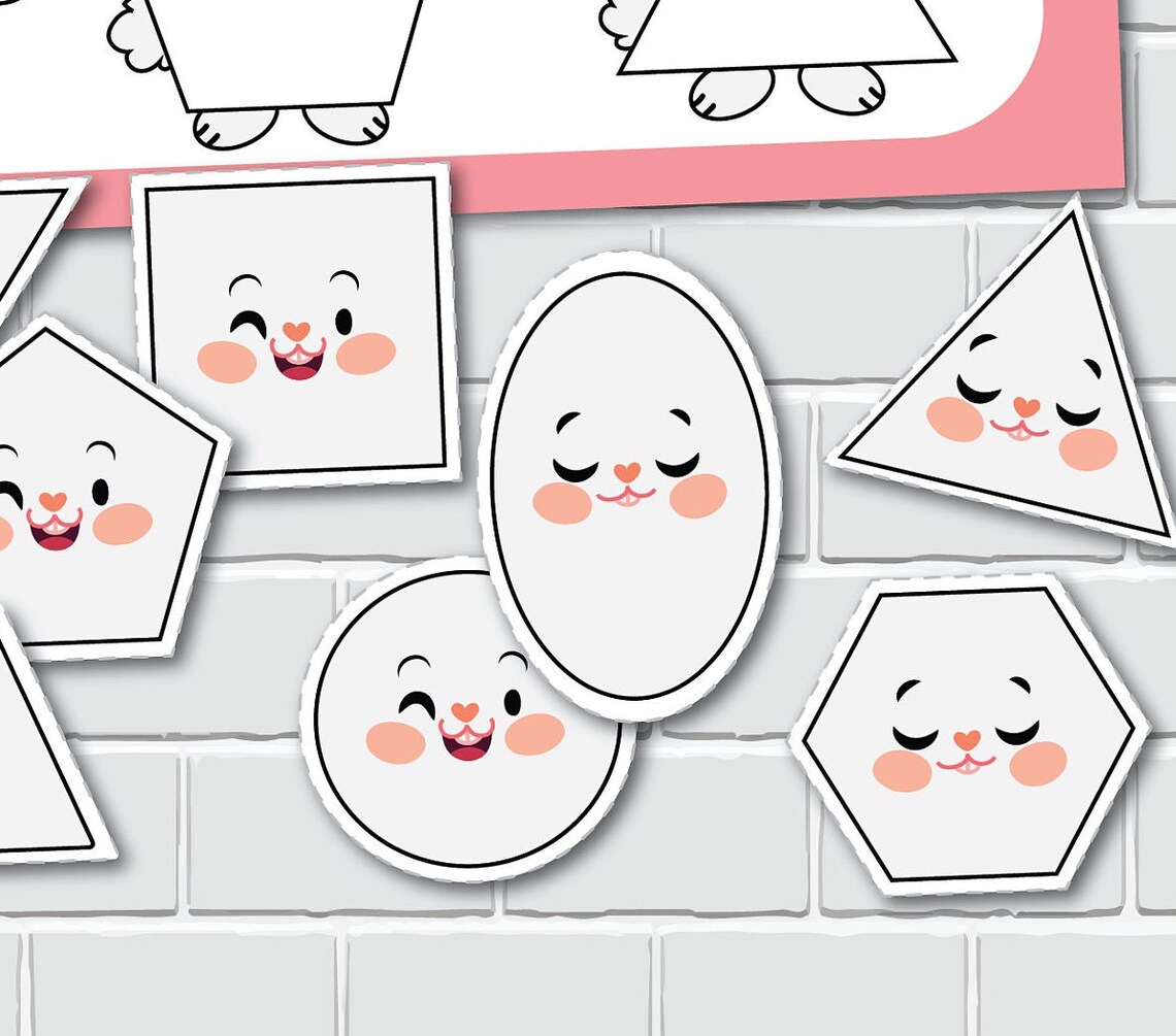 Bunny Shape Matching Activity, 2D Shapes, Easter Busy Book Page, File ...