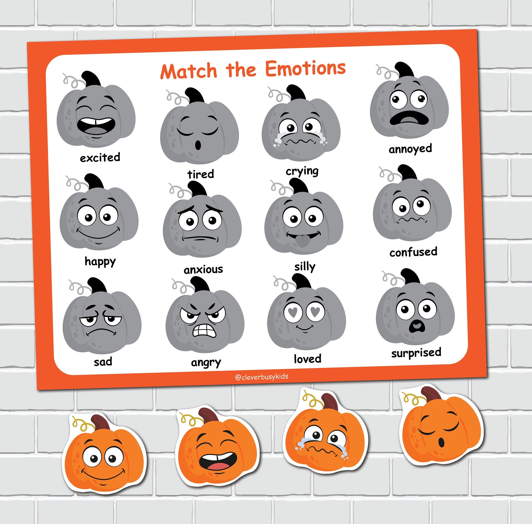 Fall Emotions Activity for Kids, Preschool Printable Activity, Toddler ...