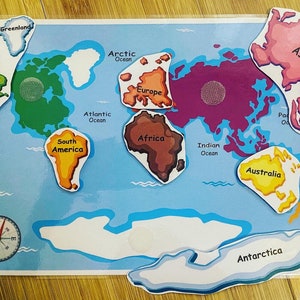 Continents Busy Book Activity for Kids Learning Binder Pre-k Quiet Book ...