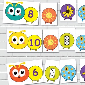 Cartepillar Number Match Activity, Counting Game, Number Recognition ...