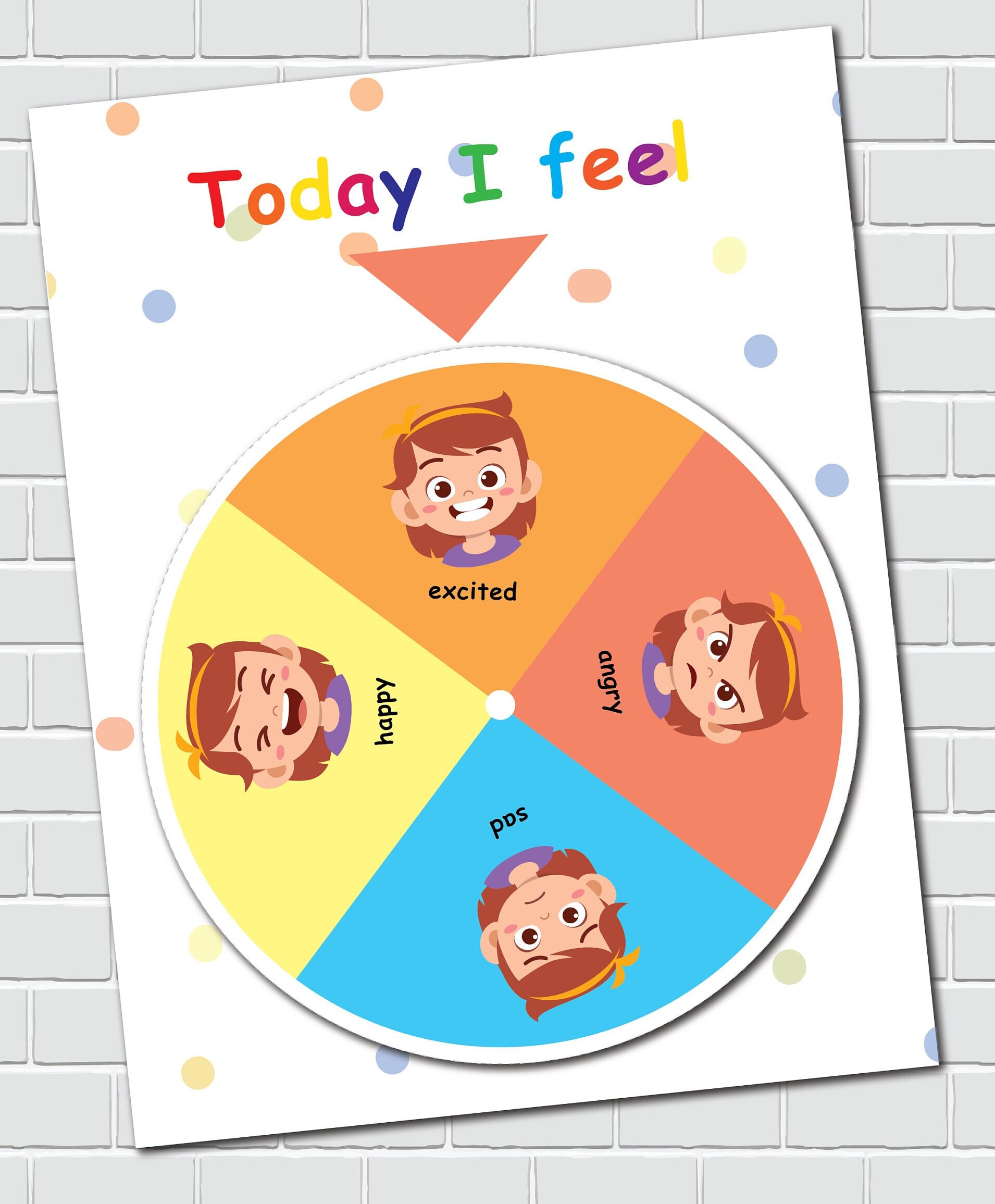Emotions Wheel Printable Activity for Girls, Kids Feelings, Emotions ...