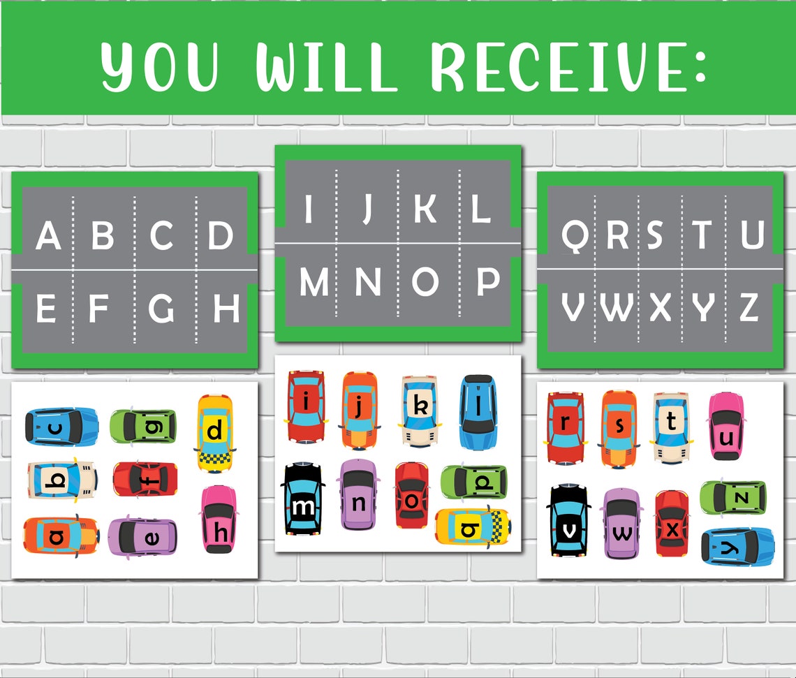 Alphabet Cars Park Busy Book Pages Printable Activity ABC - Etsy