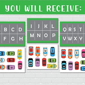 Alphabet Cars Park Busy Book Pages Printable Activity ABC Toddler ...