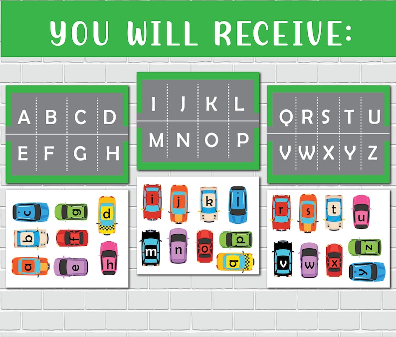 Alphabet Cars Park Busy Book Pages Printable Activity ABC - Etsy