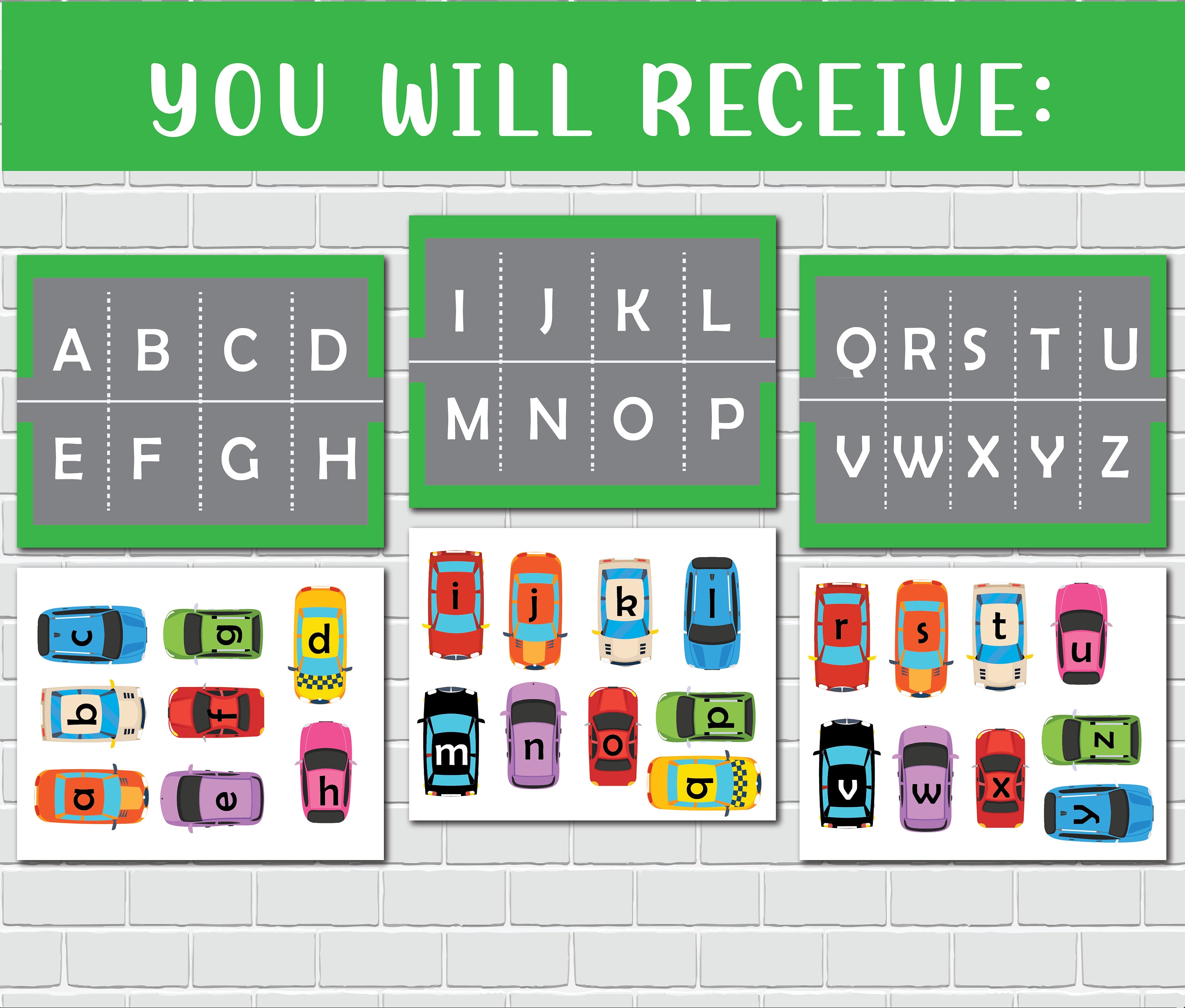 Alphabet Cars Park Busy Book Pages Printable Activity ABC | Etsy