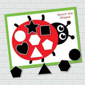 Ladybug Shapes Matching Activity, 2D Shapes, File Folder Games, Special ...