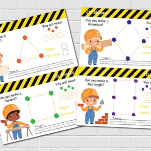 Toothpicks and Play Dough 2D Shapes Preschool Printable Activity ...