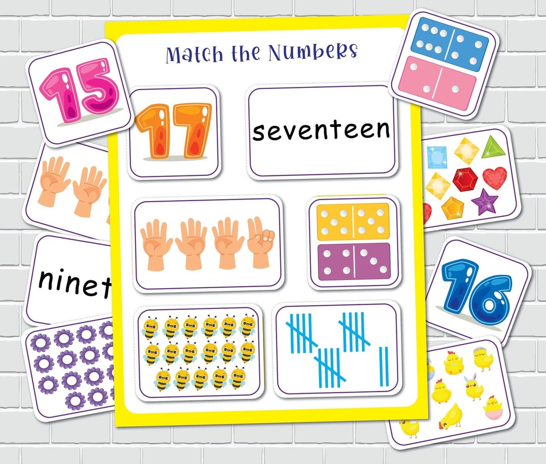 Matching Numbers 1-20 Activity. Counting Game, Preschool Math, Number ...