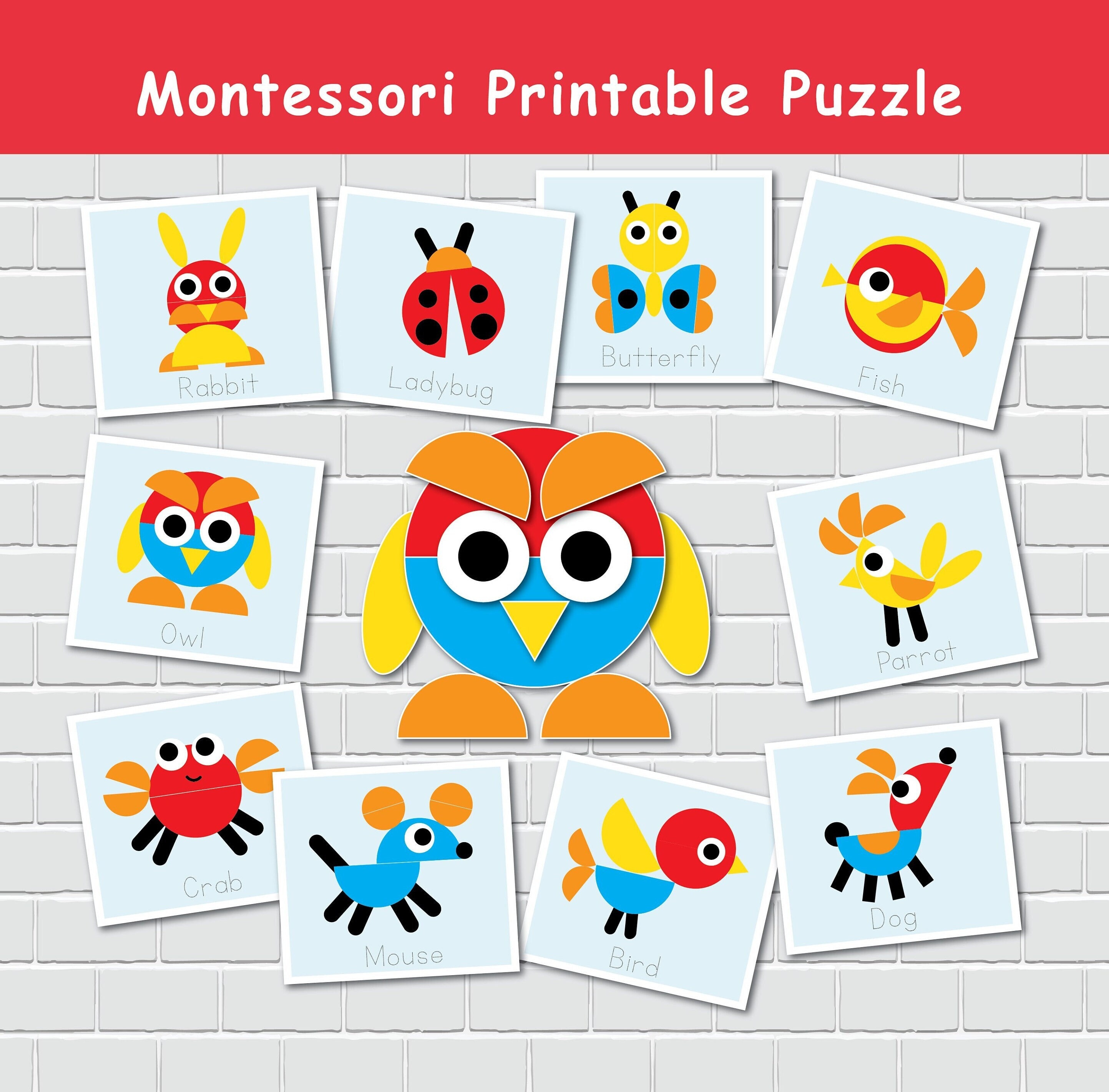 Montessori Puzzle Activity for Kids, STEM Challenge Cards, Preschool ...