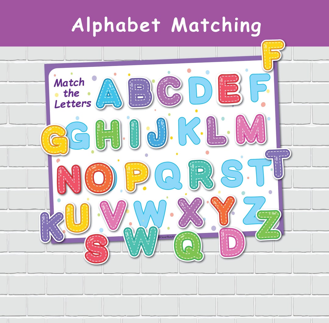 Alphabet Matching Activity, Busy Book Page, Learning Binder, Homeschool ...