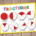 Fractions Matching Activity, Math Printable Activity, Learning ...