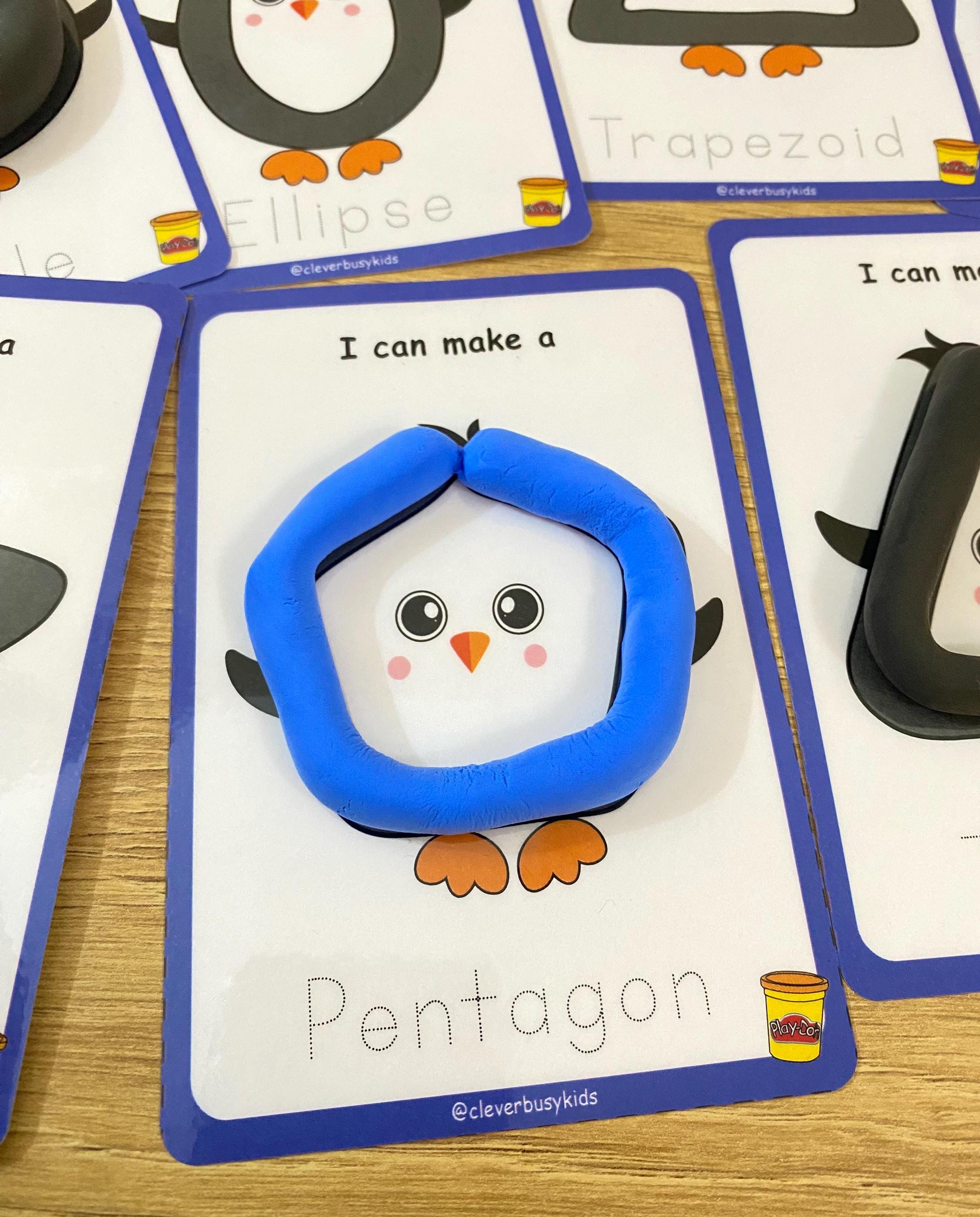 Penguin Shapes Play Dough Mats, Printable Play Doh, Toddler Quiet Time ...