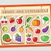 Fruits and Vegetables Sorting Printable Activity. Farm Busy Book Page ...
