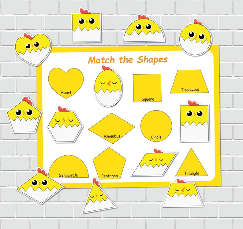 Chick Shape Matching Activity: Farm Busy Book Page (digital Download ...