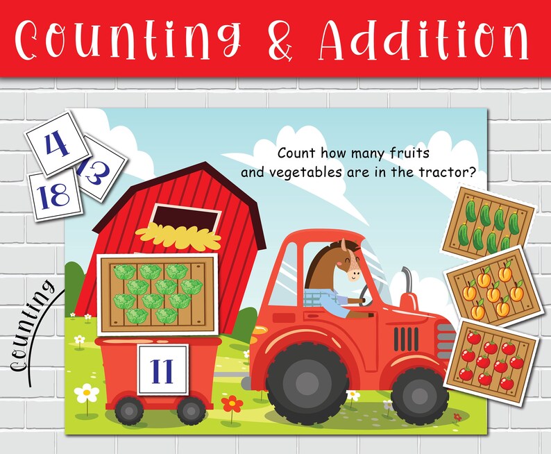 Counting Preschool Worksheet Printable Activity Math Busy Book Page ...