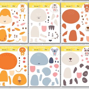 Cut Out and Glue Crafts for Kids. Scissors Skills Activity. Fine Motor ...