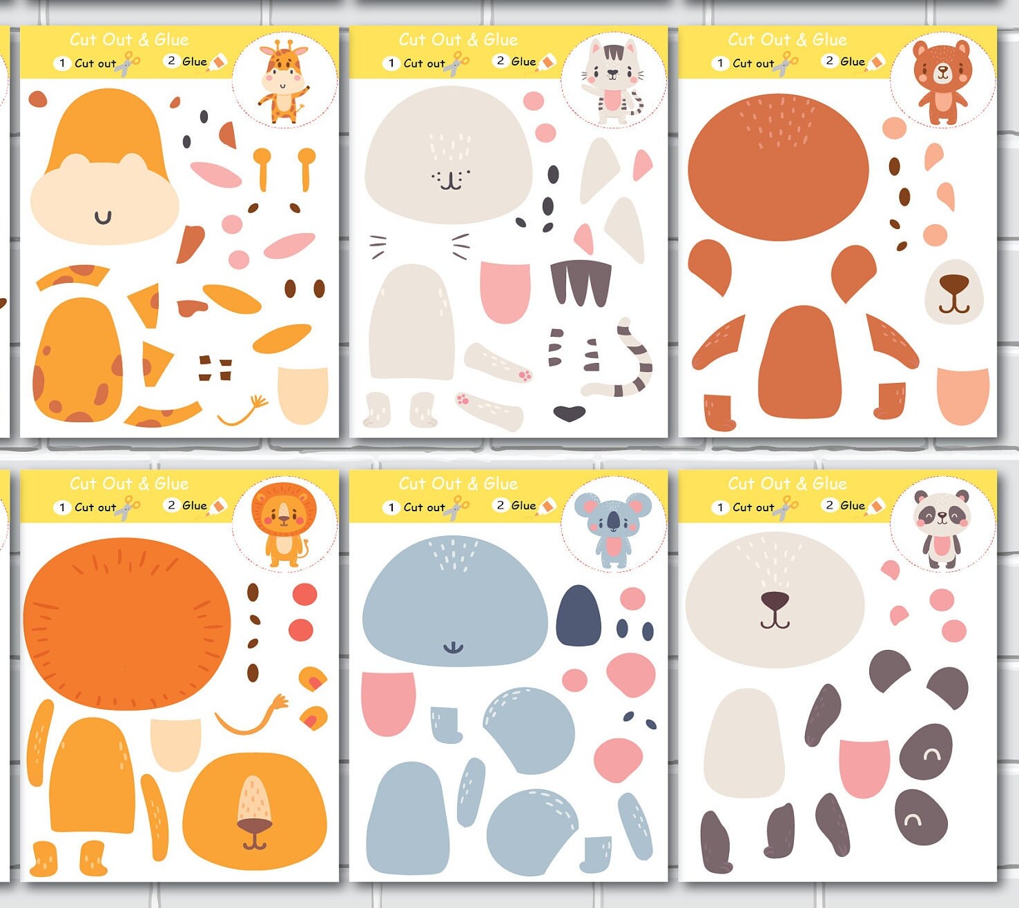 Cut Out and Glue Crafts for Kids. Scissors Skills Activity. Fine Motor ...