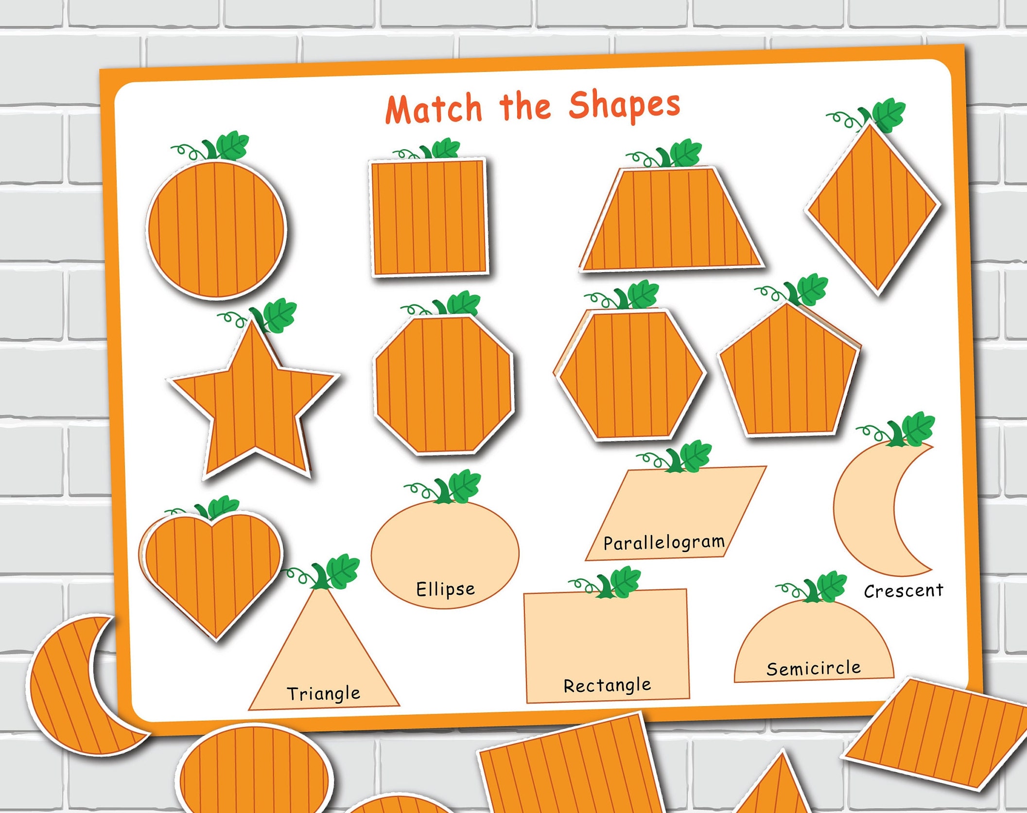Shapes Matching Printable Activity. Toddler Busy Book Page. - Etsy