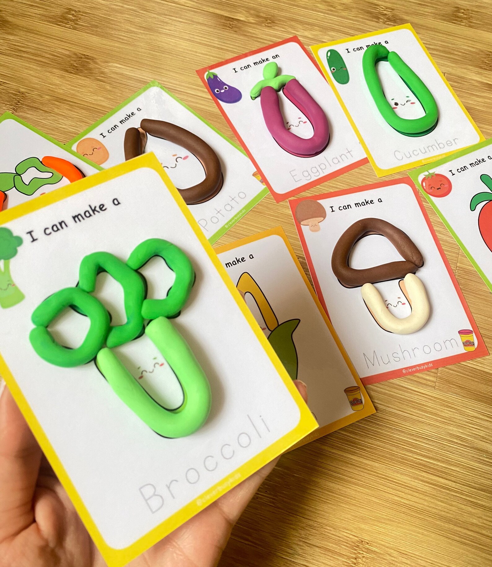 Play Doh Mats, Vegetables Printable Play Dough, Montessori Play Doh ...