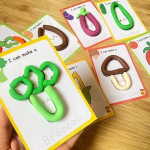 Play Doh Mats, Vegetables Printable Play Dough, Montessori Play Doh ...
