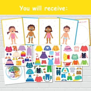 Dress up Printable Activity Four Seasons File Folder Games Toddler ...