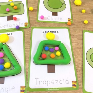 Christmas Tree Shapes Play Dough Mats, Printable Play Doh, Toddler ...