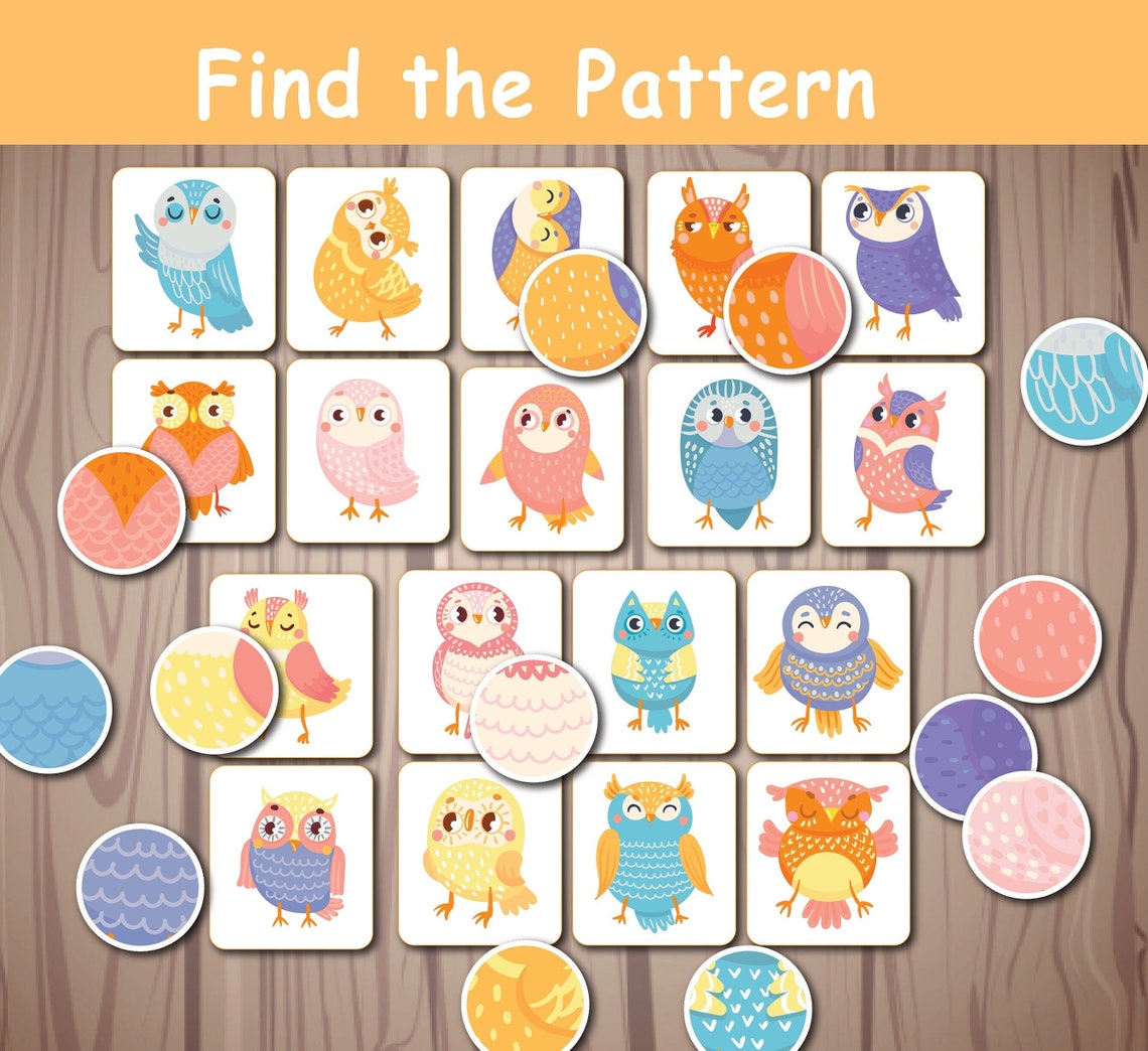 Pattern Matching Activity Toddler Matching Cards Preschool - Etsy