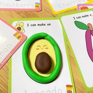 Play Doh Mats, Fruits Printable Play Dough, Montessori Play Doh ...