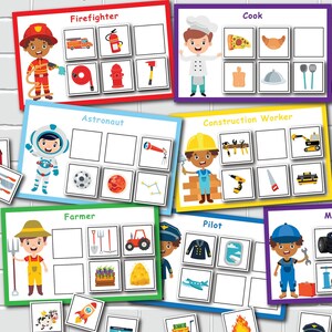 Community Helpers Preschool Sorting Mats. Professions Printable ...
