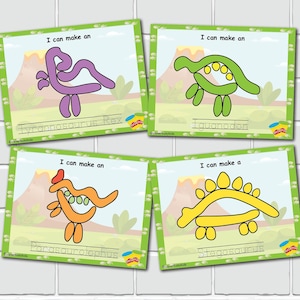 Dinosaurs Play Dough Mats Printable Play Doh Preschool - Etsy
