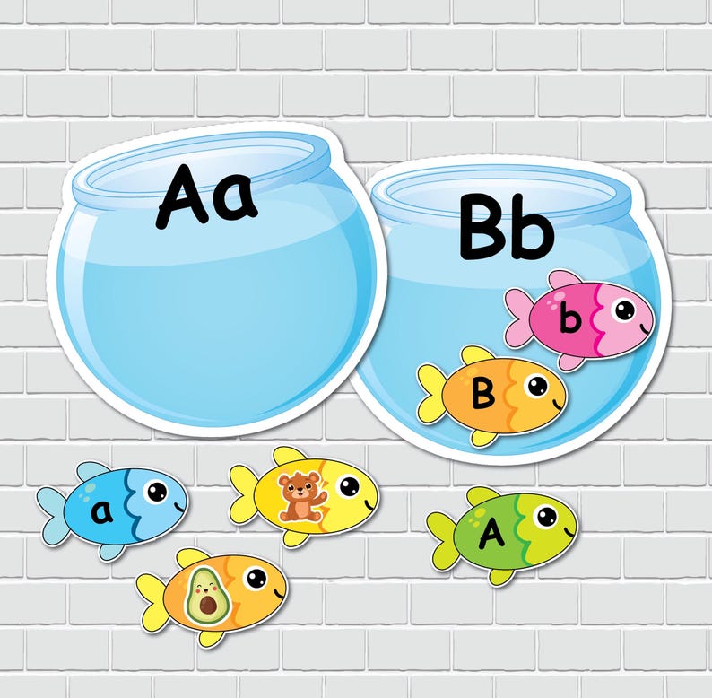 Fish ABC Matching Activity for Kids, Alphabet Busy Book, Preschool ...