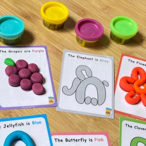 Colors Play Doh Mats, Kids Printable Play Dough, Montessori Play Doh ...