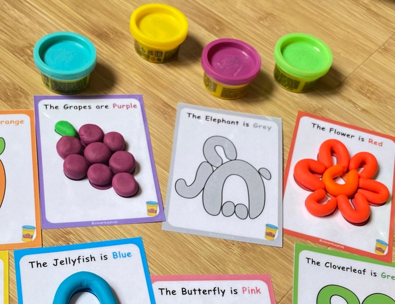 Colors Play Doh Mats Kids Printable Play Dough Montessori - Etsy