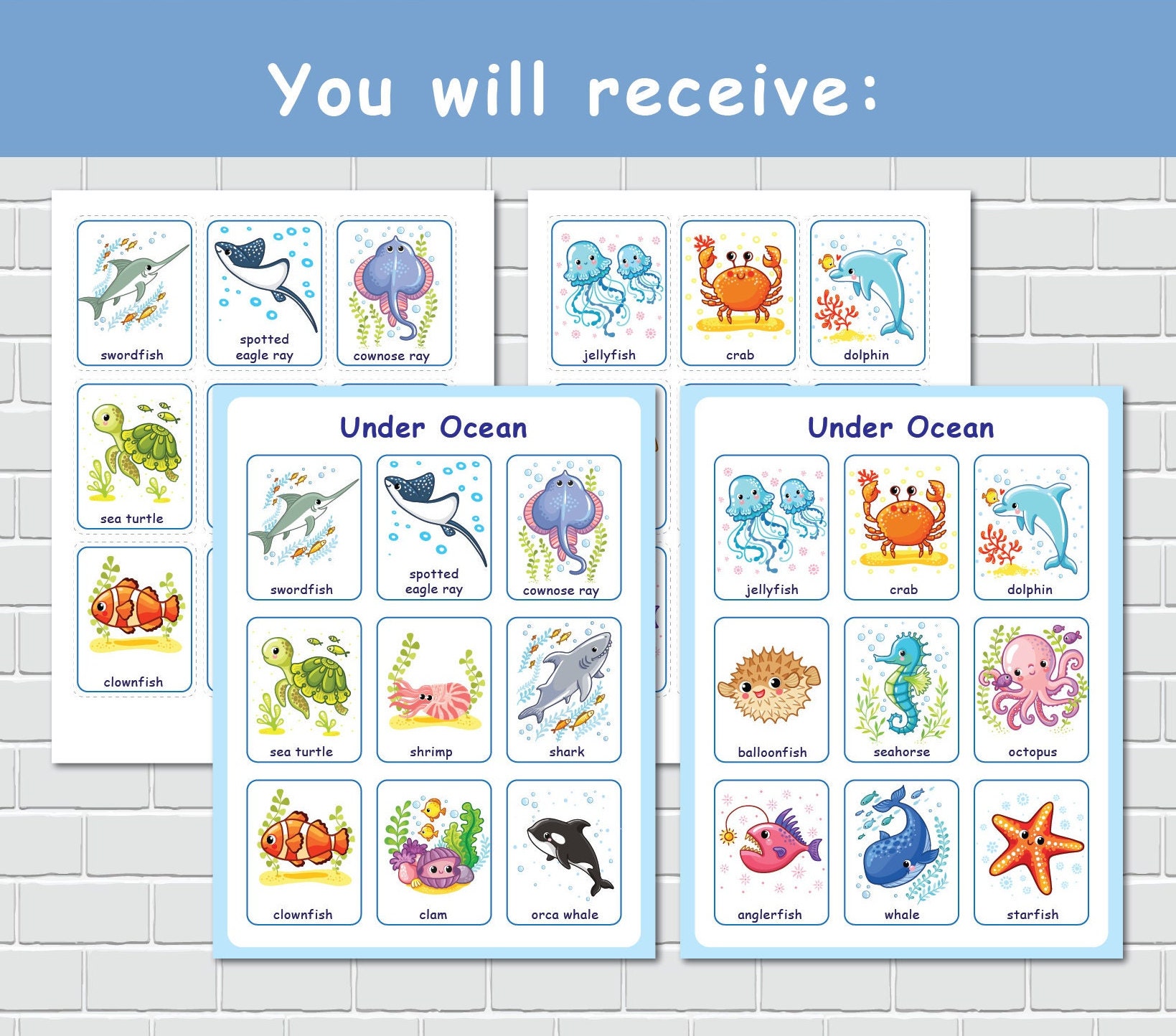 Ocean Animals Busy Book Pages Matching Activity Toddler - Etsy