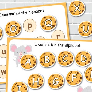 Cookies Alphabet Matching Game, ABC Busy Book Pages, Toddler Learning ...