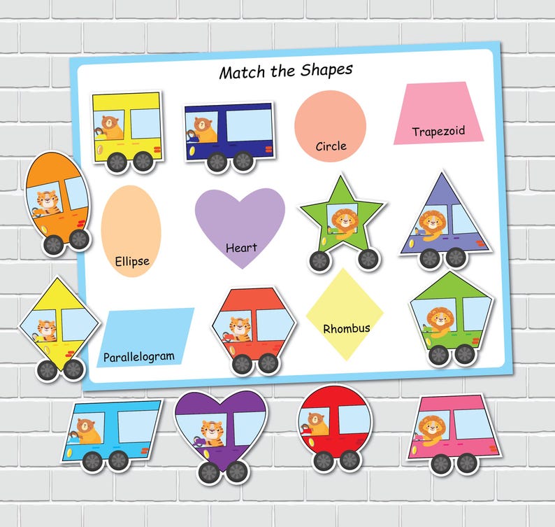 Car Shape Matching Activity: Preschool Learning (digital Download) - Etsy