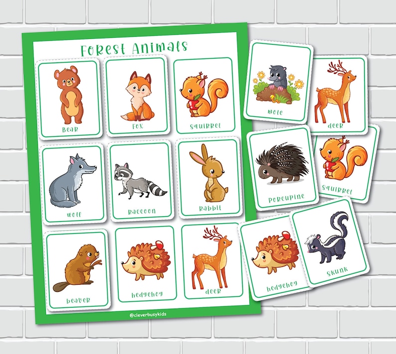 Forest Animals Busy Book Pages, Toddler Quiet Time Activity, Preschool ...