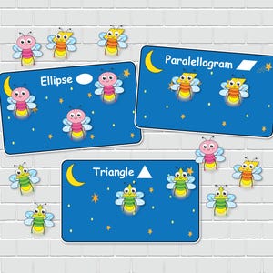 Fireflies Shapes Sorting Mats, 2D Shapes Center, Summer Busy Book Page ...