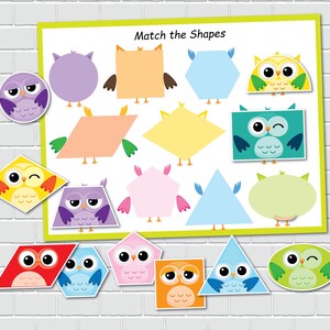 Shape Matching Activity, 2D Shapes, Spring Busy Book Page, File Folder ...