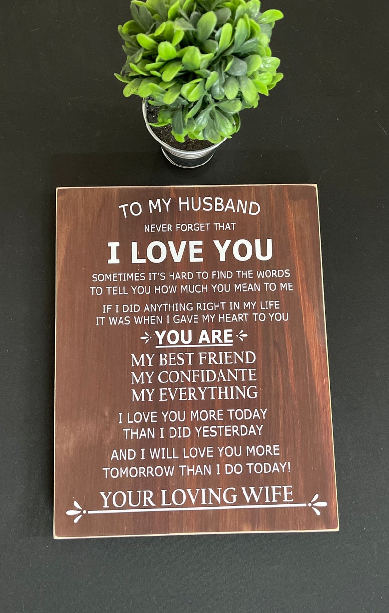 To My Husband Never Forget Sign Anniversary Gift to Husband - Etsy