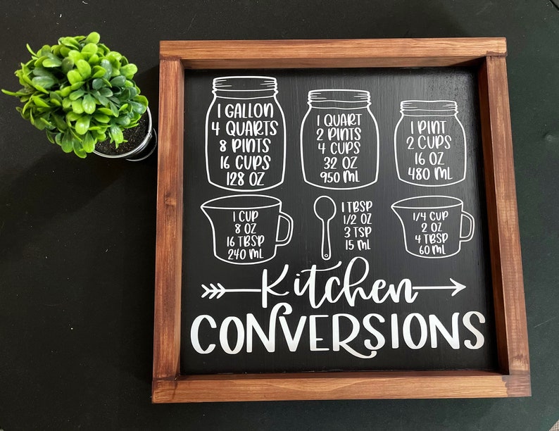 Kitchen Measurement Sign Kitchen Decor Farmhouse Decor - Etsy