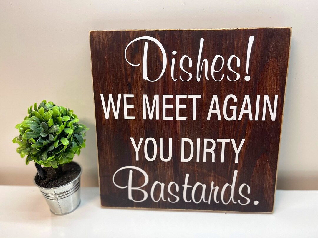 Funny Kitchen Sign | Dishes We Meet Again, Humorous Home Decor - Etsy