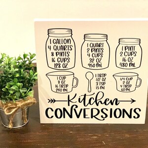 Kitchen Measurement Sign| Kitchen Decor| Farmhouse Decor| Kitchen ...