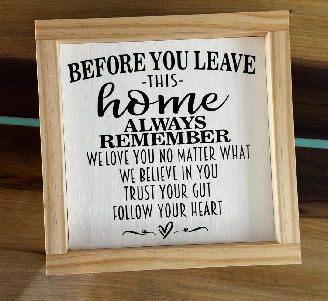 Before You Leave Home Sign | Framed Wood Entryway Decor - Etsy