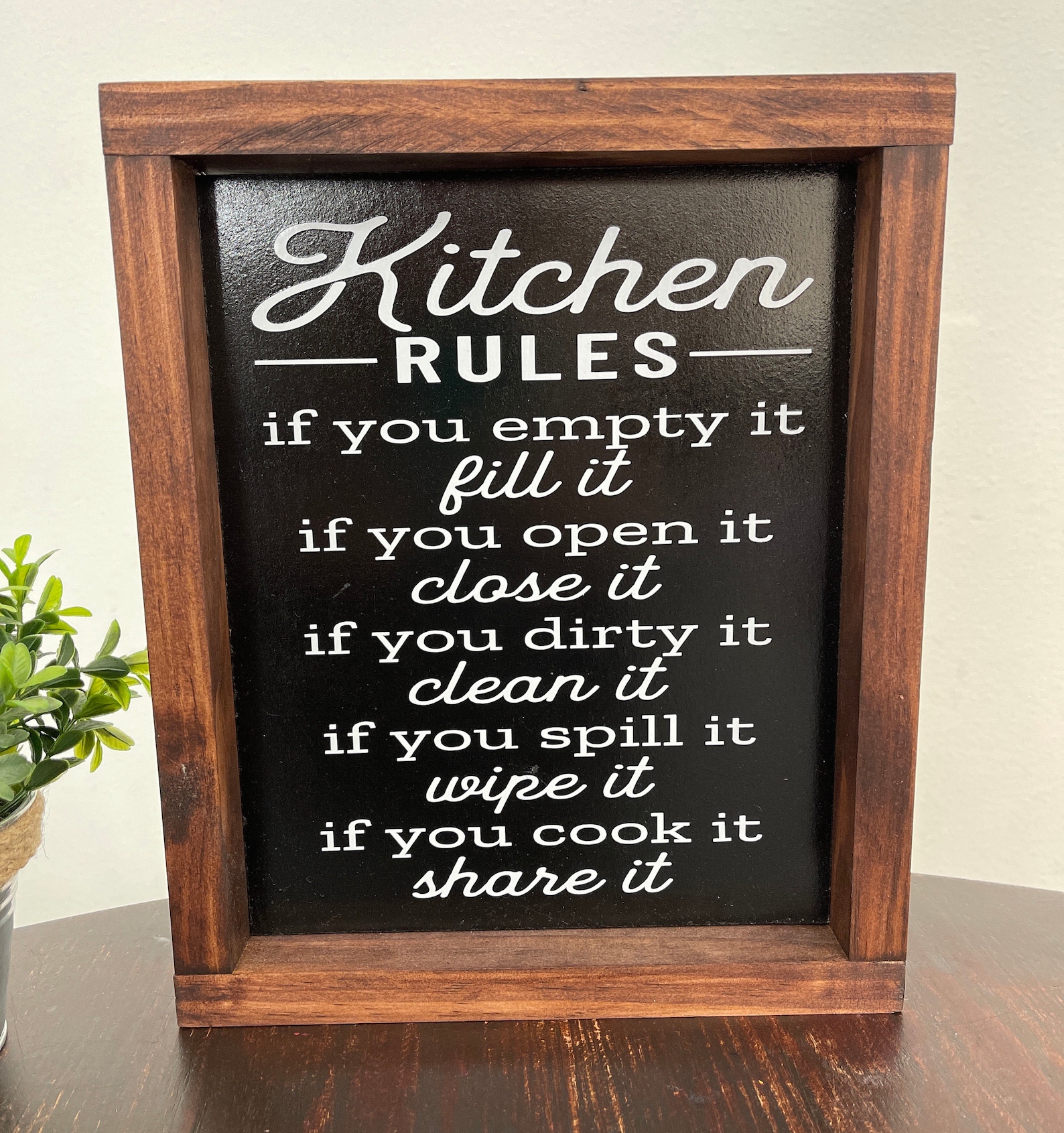Kitchen Rules Handmade Wood Sign Kitchen Decor Kitchen Sign - Etsy